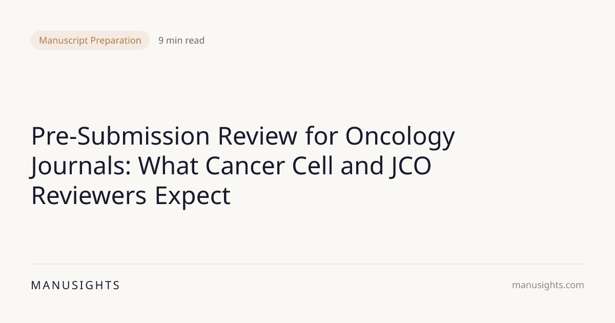 Pre-Submission Review Oncology (2026)