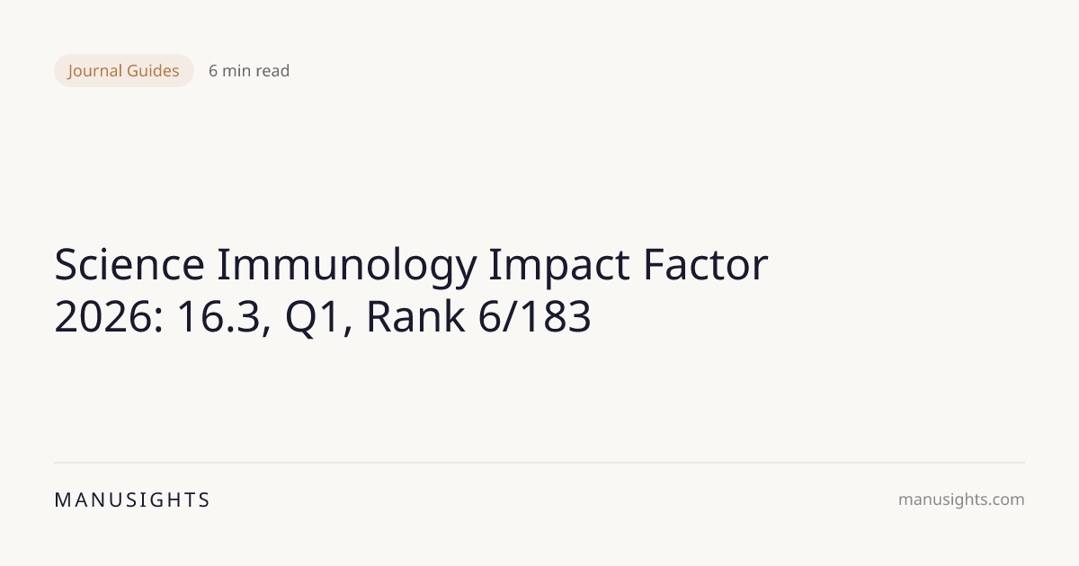 Science Immunology Impact Factor 2026: 16.3