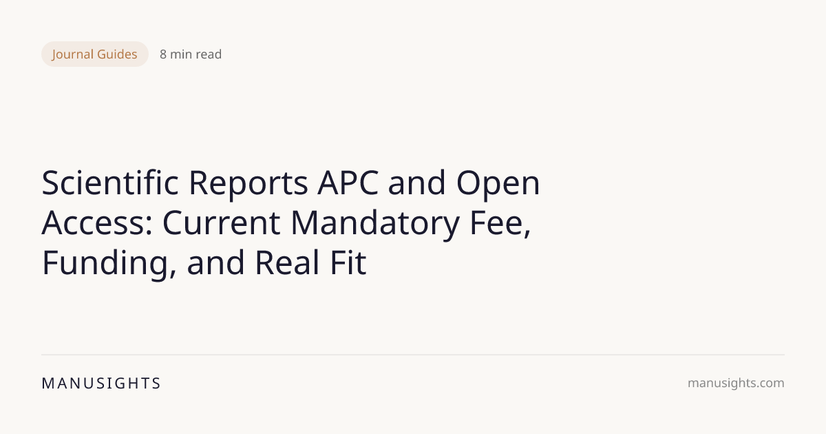 Scientific Reports APC (2026): Current OA Fee