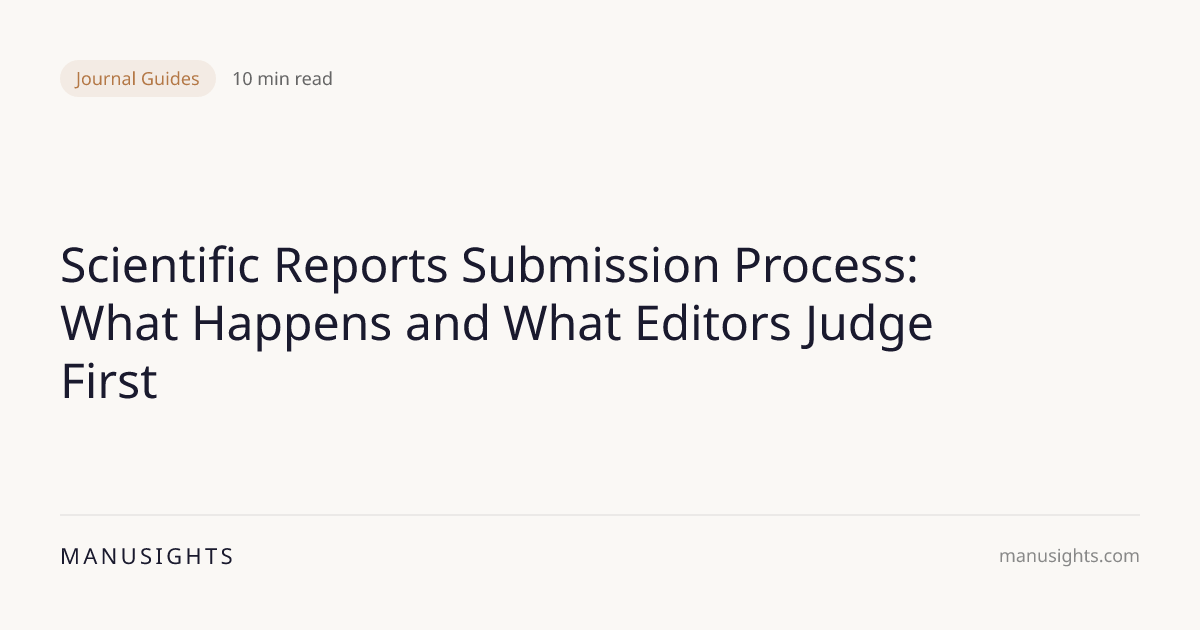 Scientific Reports Submission Process (2026)